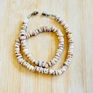 Jewelry | Vtg Hawaiian Tiger Puka Shell Necklace Surfer 7s 16 Beads 26g ...